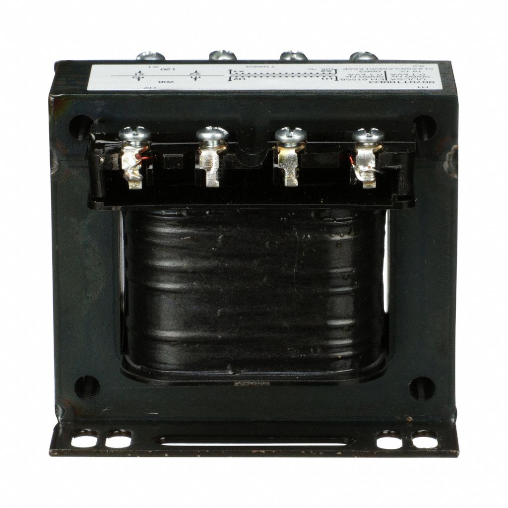 SQUARE D Control Transformer: 208V AC, 120V AC, Foot, 100 VA VA Rating ...