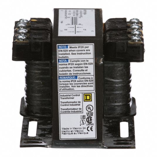 SQUARE D Control Transformer: 277V AC, 120V AC, Foot, 100 VA VA Rating ...