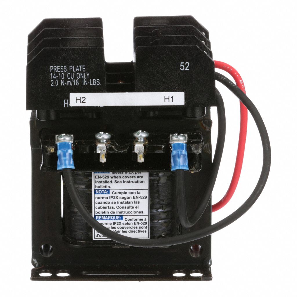 SQUARE D Control Transformer: 208V AC, 120V AC, Foot, 50 VA VA Rating ...