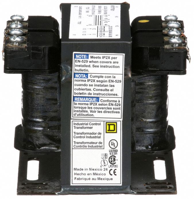 SQUARE D Control Transformer: 240V AC/480V AC, 120V AC, Foot, 75 VA VA ...