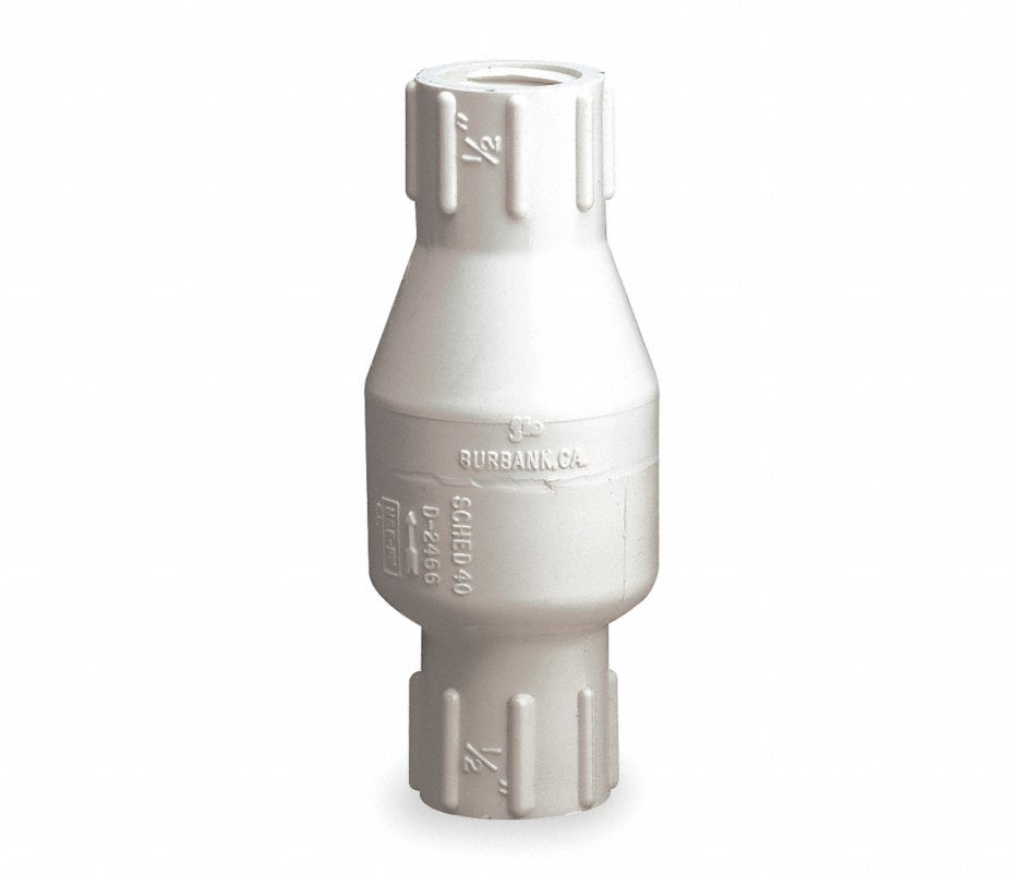 DAYTON Válvula de Retención de Resorte de 1-1/4", PVC, Tipo de Conector ...