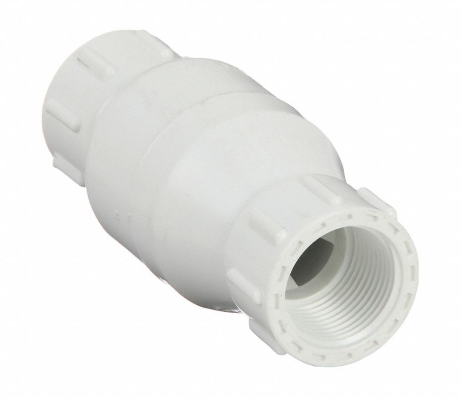DAYTON Válvula de Retención de Resorte de 3/4", PVC, Tipo de Conector ...