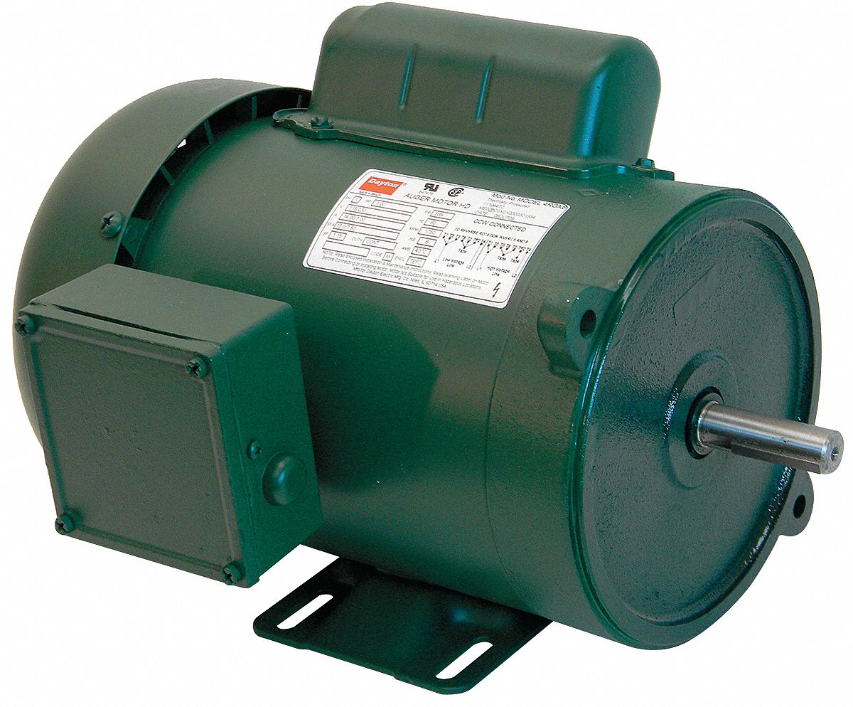 Auger Drive Motor, 1-1/2 HP, Capacitor-Start, Nameplate RPM 1750 ...