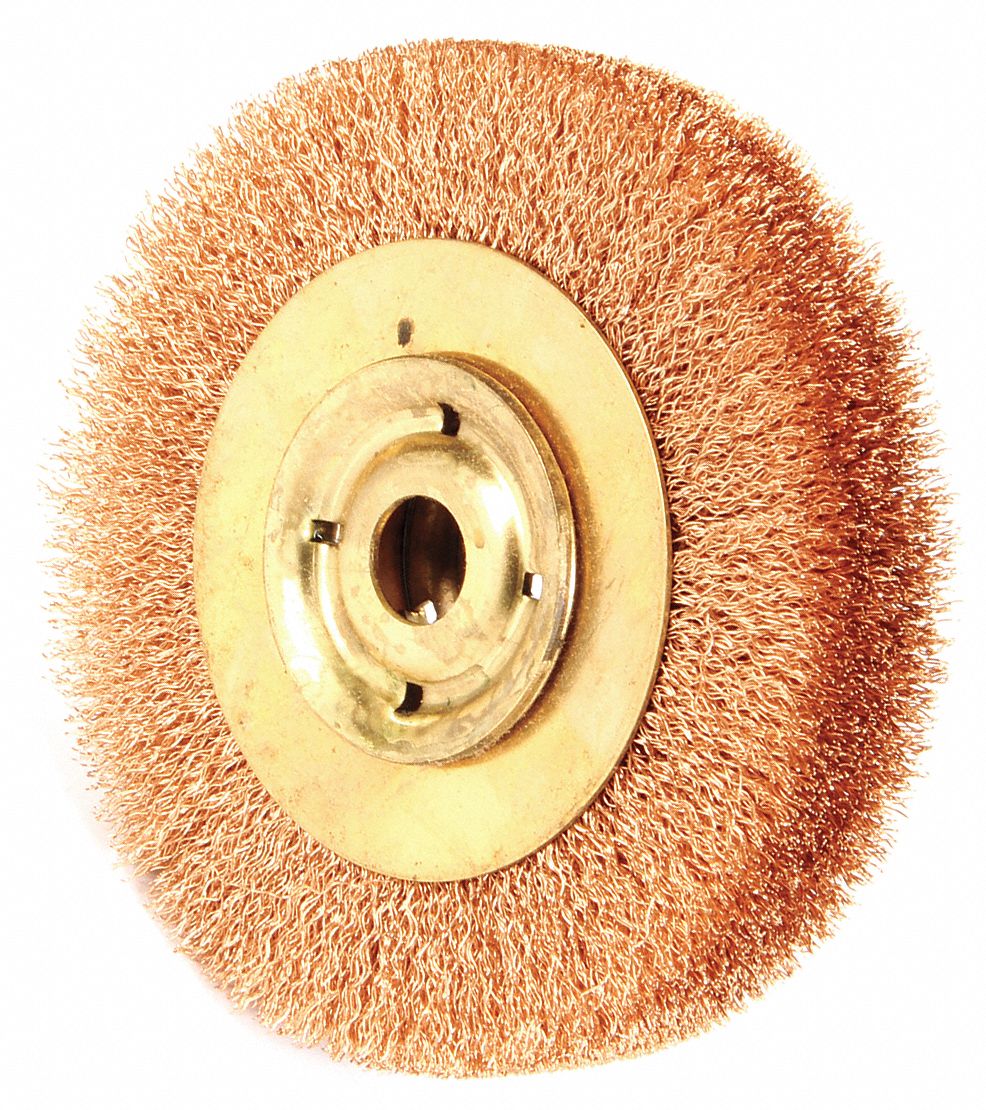 AMPCO, Crimped Bronze, 6 in Dia x 1 in Wd, Wire Wheel Brush - 4RPT3|WB ...