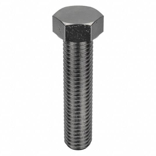 9/16"-12, Hex Head Cap Screw, 2 1/2 in Fastener Length Grade 5, Steel ...