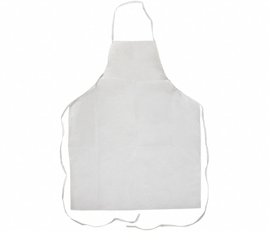DUPONT Delantal con Babero Desechable , Blanco , Longitud 35-3/4 ...