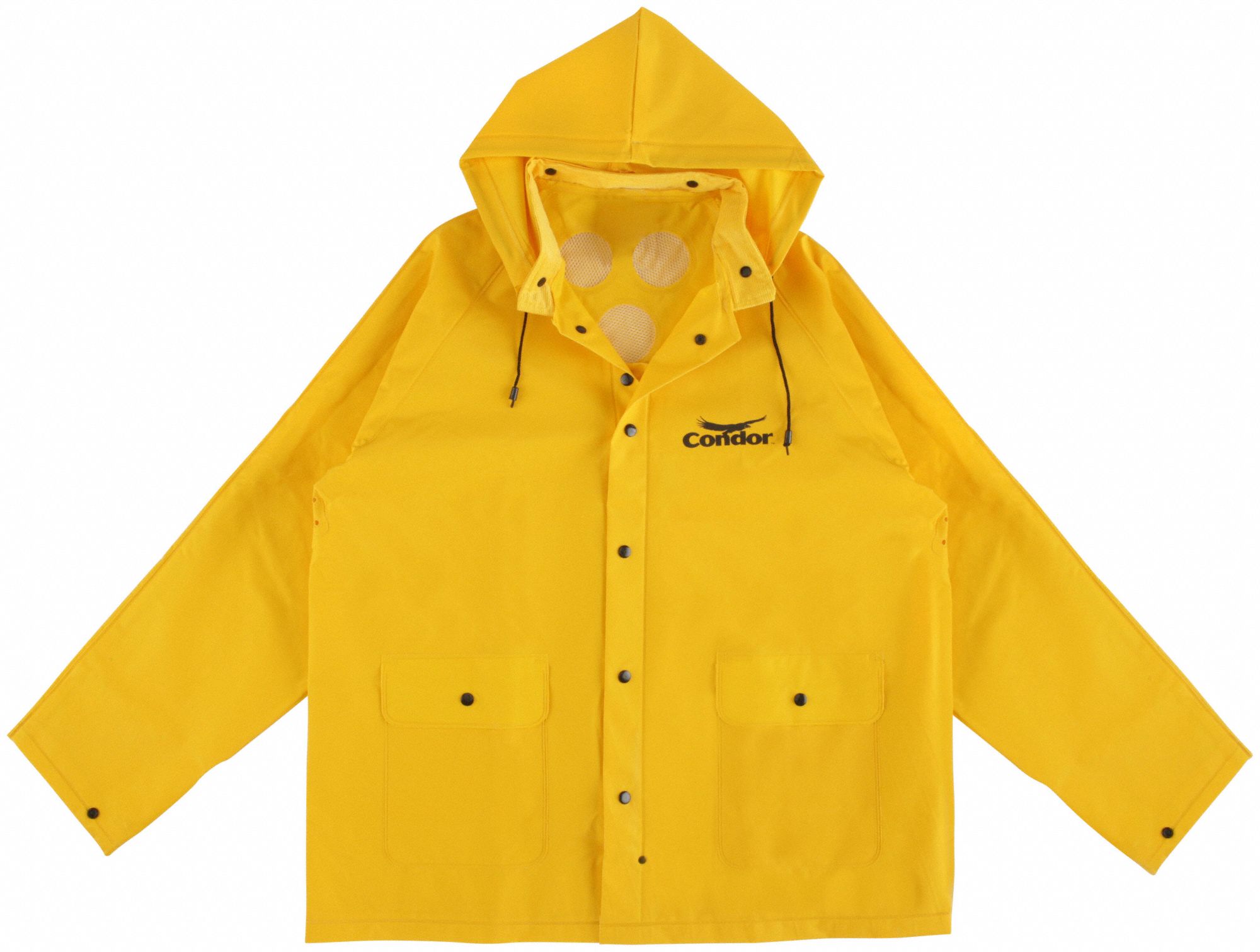 CONDOR 3-Piece Rainsuit with Detachable Hood: Yellow, XL, Heavy Duty ...