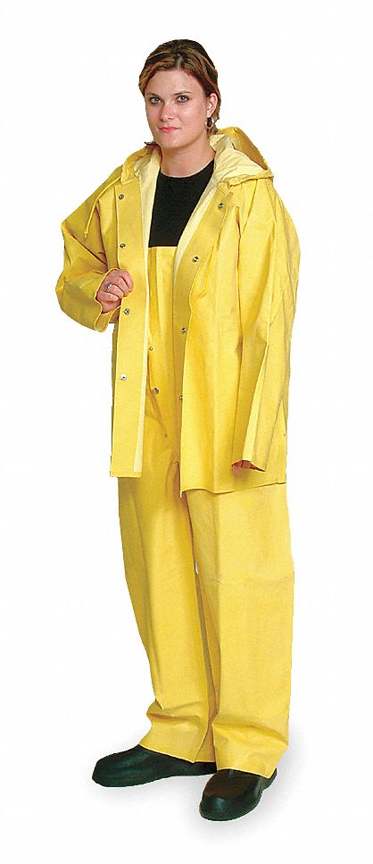 CONDOR Rain Bib Overall: SBR, XL, Yellow, 29 1/2 in Inseam, 45 in Max ...