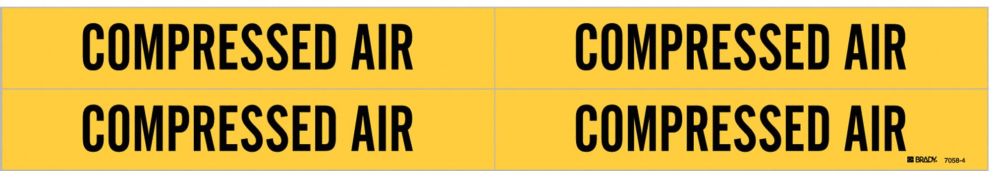 Compressed Air, Yellow, Pipe Marker - 4T584|7058-4 - Grainger