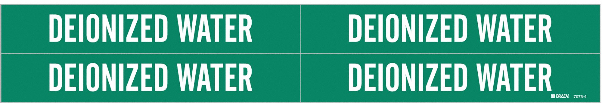 Deionized Water, Green, Pipe Marker - 4T591|7073-4 - Grainger