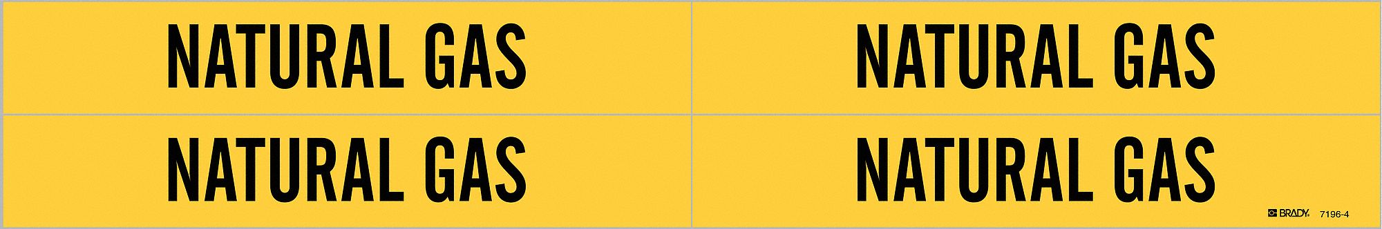 Natural Gas, Yellow, Pipe Marker - 4T609|7196-4 - Grainger
