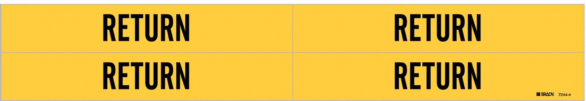 Return, Yellow, Pipe Marker - 4T614|7244-4 - Grainger