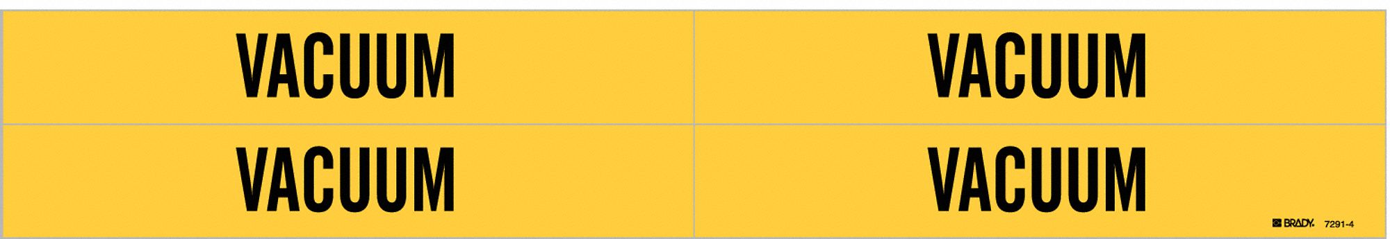 Vacuum, Yellow, Pipe Marker - 4T624|7291-4 - Grainger