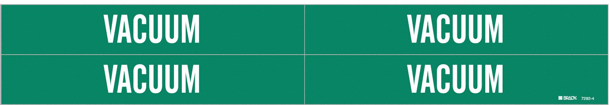 Vacuum, Green, Pipe Marker - 4T625|7292-4 - Grainger