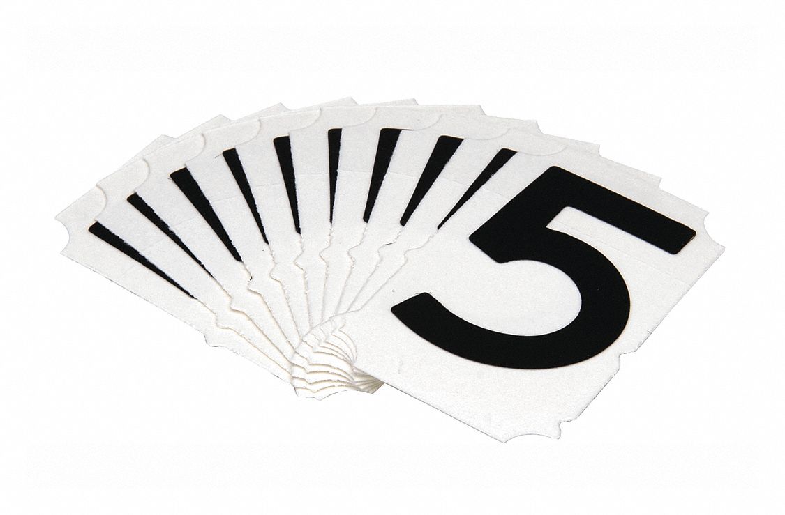 2 in Character Ht, Indoor/Outdoor, Carded Number - 4T739|5050-5 - Grainger