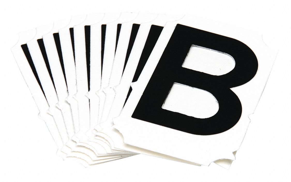 2 in Character Ht, Indoor/Outdoor, Letter Label - 4T745|5050-B - Grainger