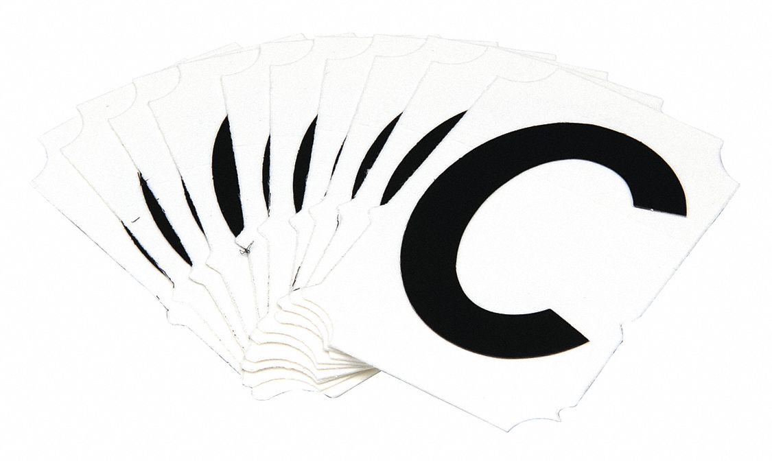 2 in Character Ht, Indoor/Outdoor, Letter Label - 4T746|5050-C - Grainger