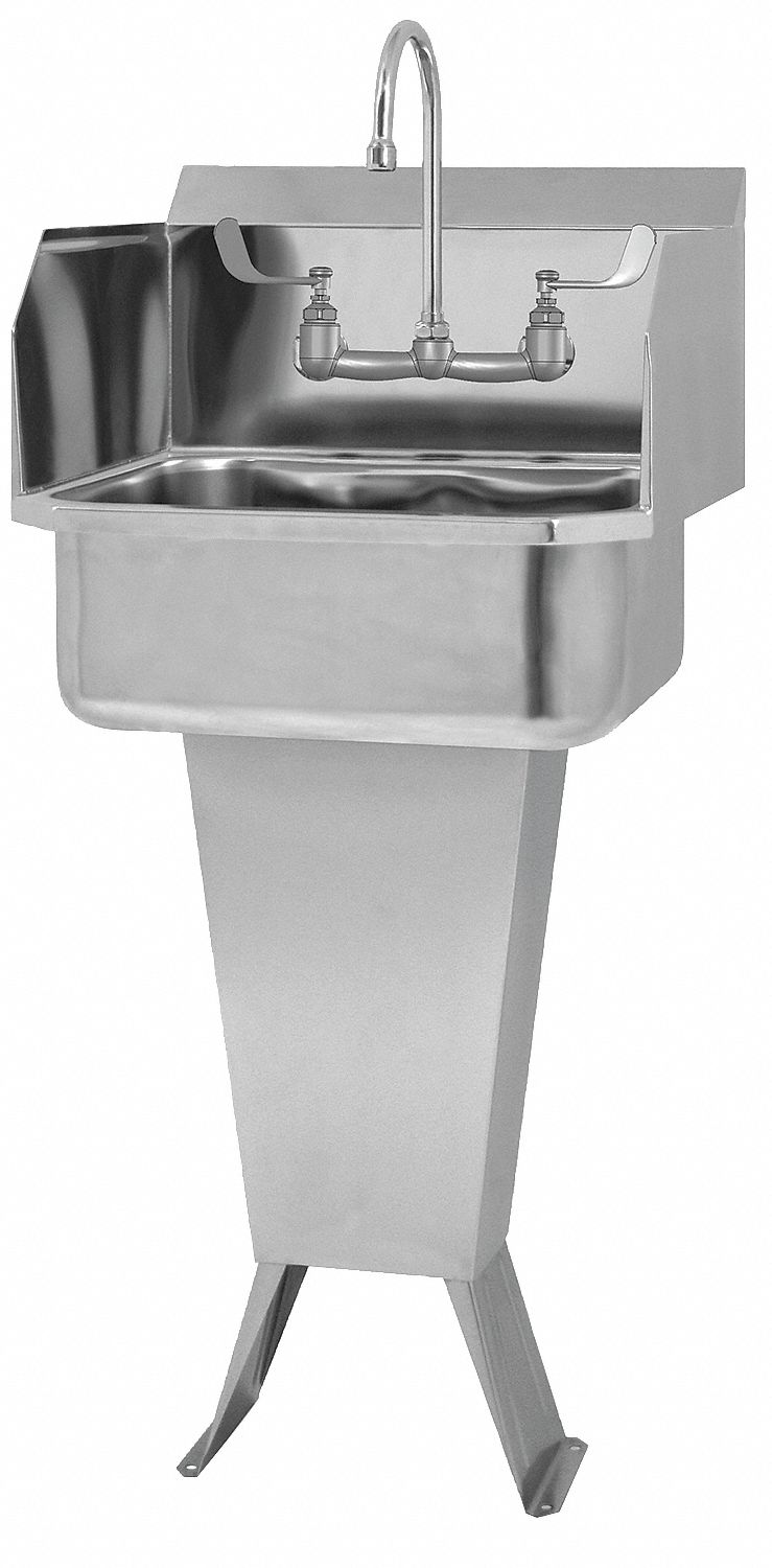 Floor, Hand Sink, Bowl Size 17 in x 14 in x 7 in - Grainger