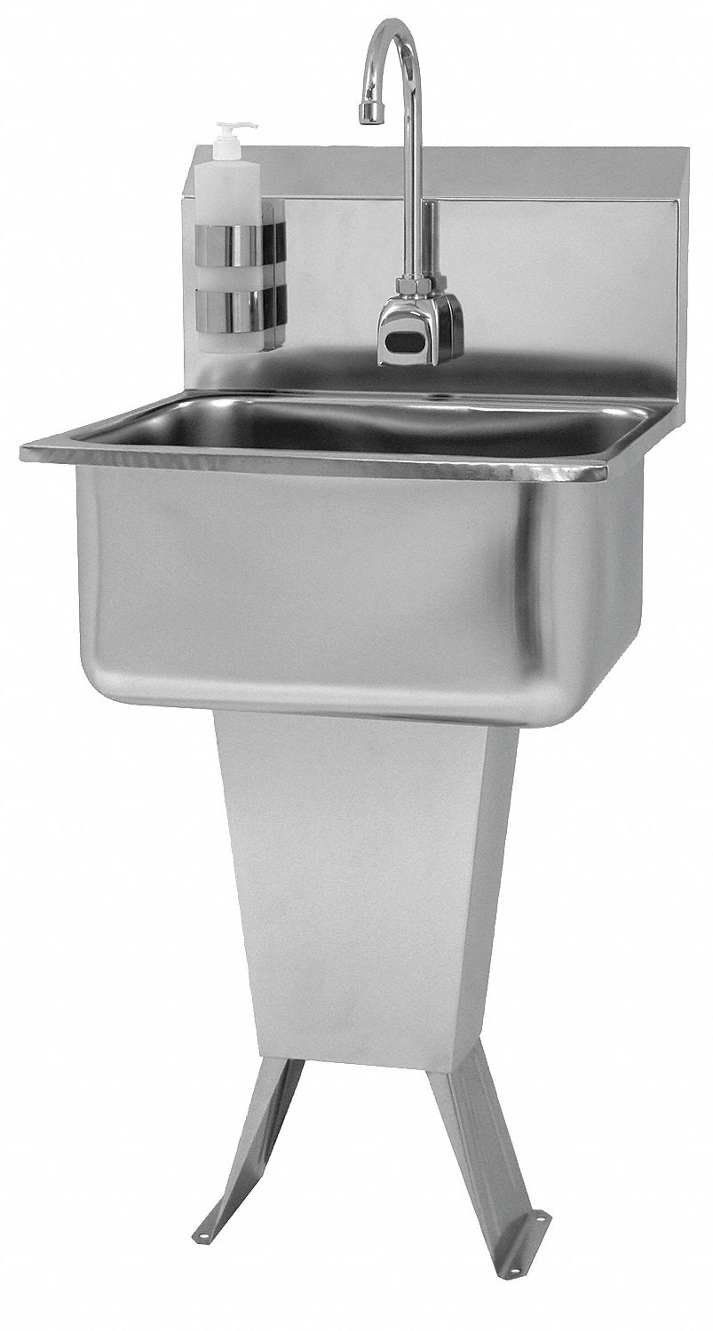 Floor, Hands Free Sink, Bowl Size 19 in x 16 in x 10 in - Grainger