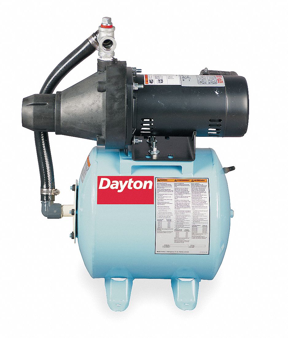 Shallow Well Pump/Jet Tank, 1/2, 8.8/4.4 Amps - Grainger