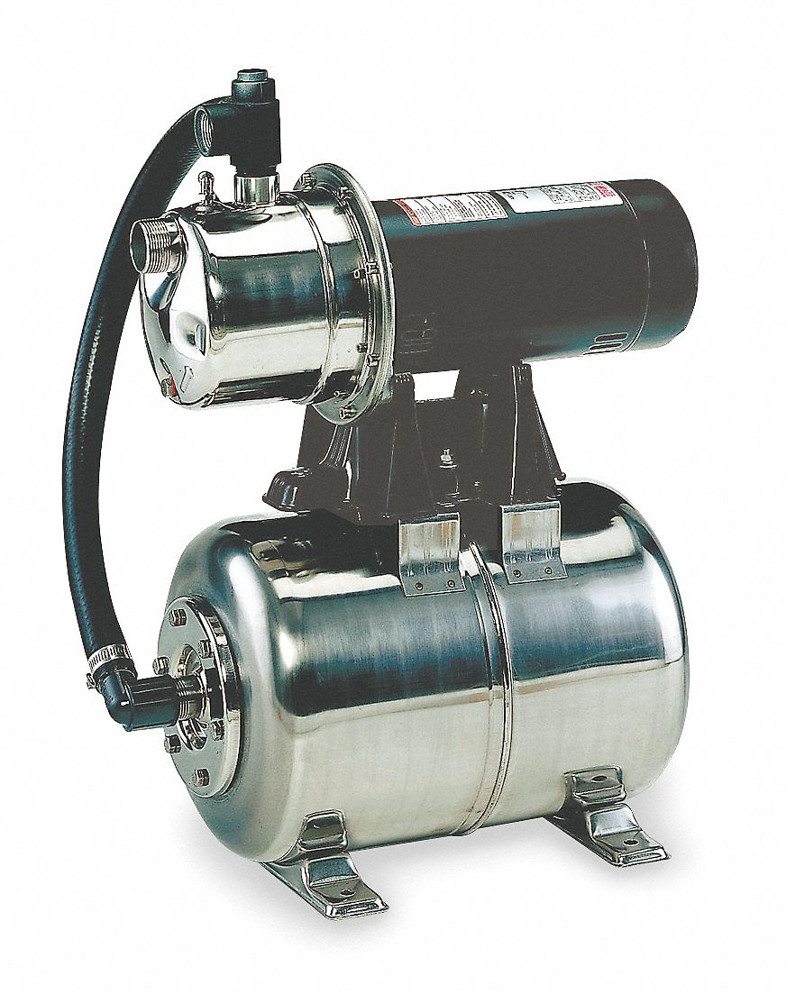 Shallow Well Pump/Jet Tank, 3/4, 14.8/7.4 Amps - Grainger