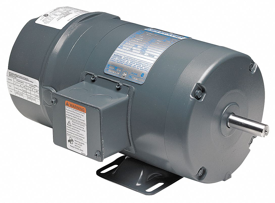 MARATHON MOTORS Brake Motor, 1 HP, 3-Phase, Nameplate RPM 1725, Voltage ...