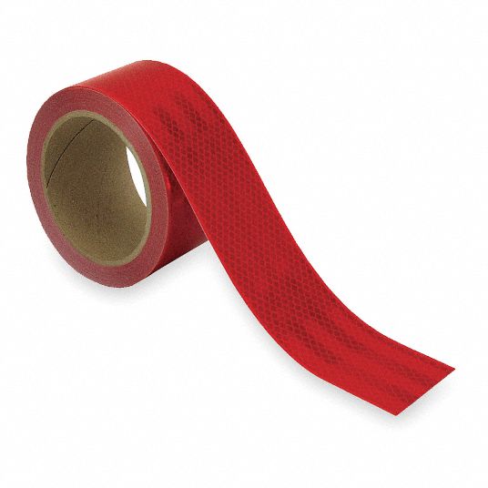3M Premium Grade Reflective Tape: Red, 6 in Wd, 50 yd Lg, Acrylic ...