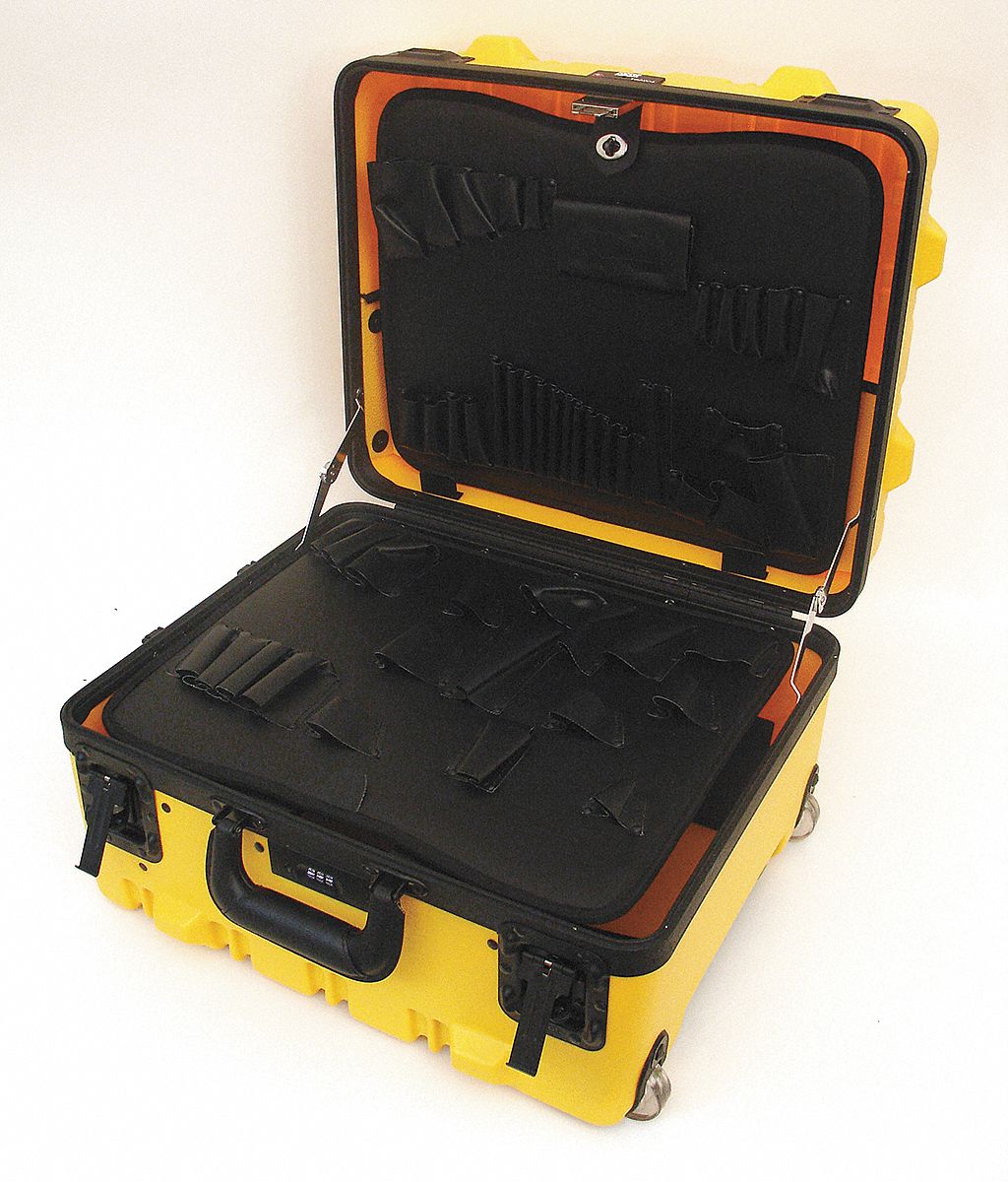 PLATT, 14 5/8 in x 18 1/2 in x 9 3/4 in Inside, Yellow, Protective Case ...