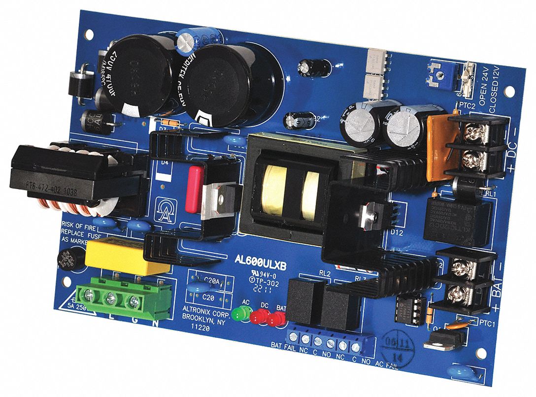 ALTRONIX, Power Supply, 115V AC, Power Supply 12VDC Or 24VDC @ 6A ...