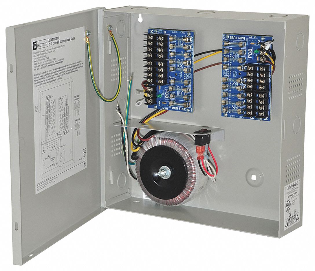 ALTRONIX, Power Supply, 115V AC, Power Supply 16Fuse 24Vac 12.5A, Line ...