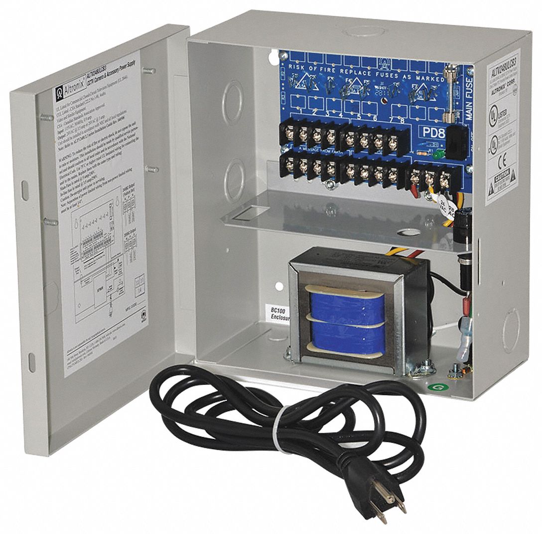 ALTRONIX, Power Supply, 115V AC, Power Supply 8PTC 24Vac @ 3.5A Line ...