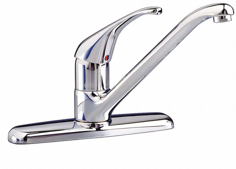 Chrome, Straight, Kitchen Sink Faucet, Manual Faucet Activation, 2.20 ...