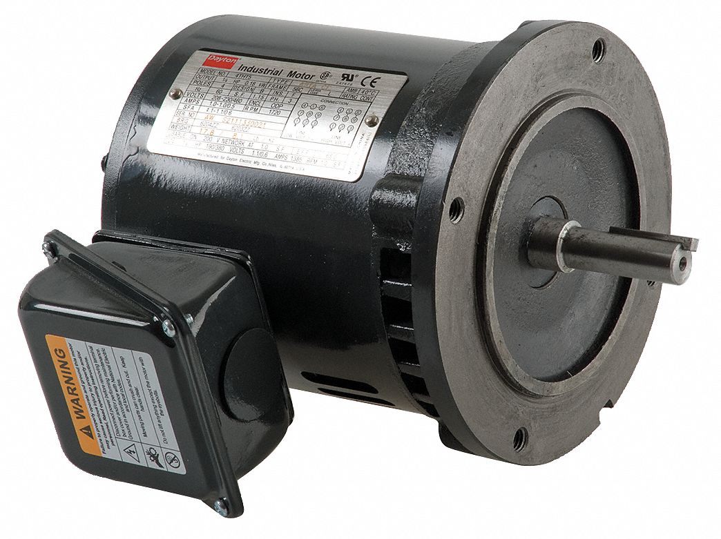 General Purpose Motor, 1-1/2 HP, 3-Phase, Nameplate RPM 1170, Voltage ...