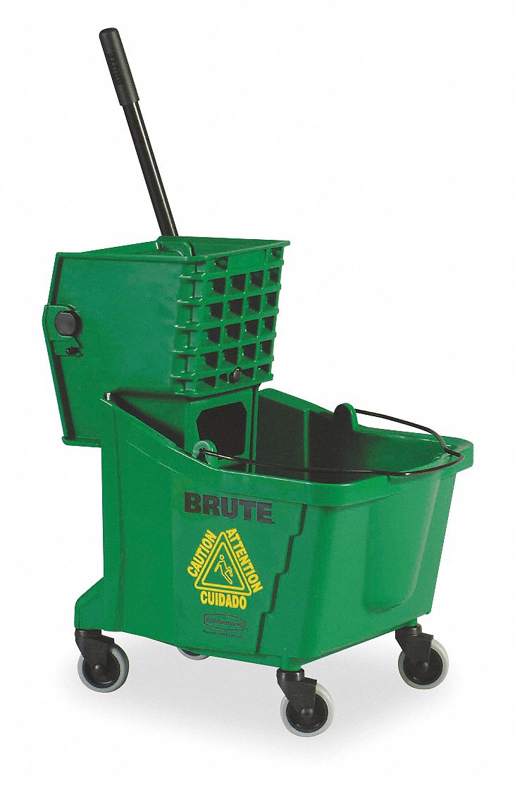 Green Mop Bucket and Wringer, 8 3/4 gal - Grainger