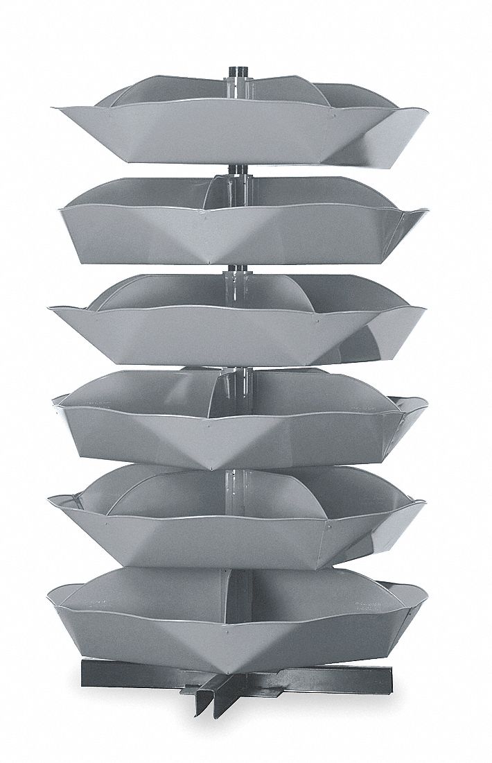 DURHAM MFG Revolving Storage Bin: 69 1/2 in x 44 in, 6 Levels, Scoop ...