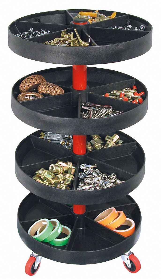 AKRO-MILS 37-1/2" Plastic Mobile Revolving Storage Bin with 75 lb. Load ...