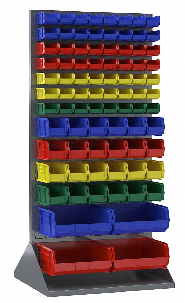 AKRO-MILS Louvered Floor Rack: 75 in x 36 in x 32 in, 2 Sides, 0 Bins ...