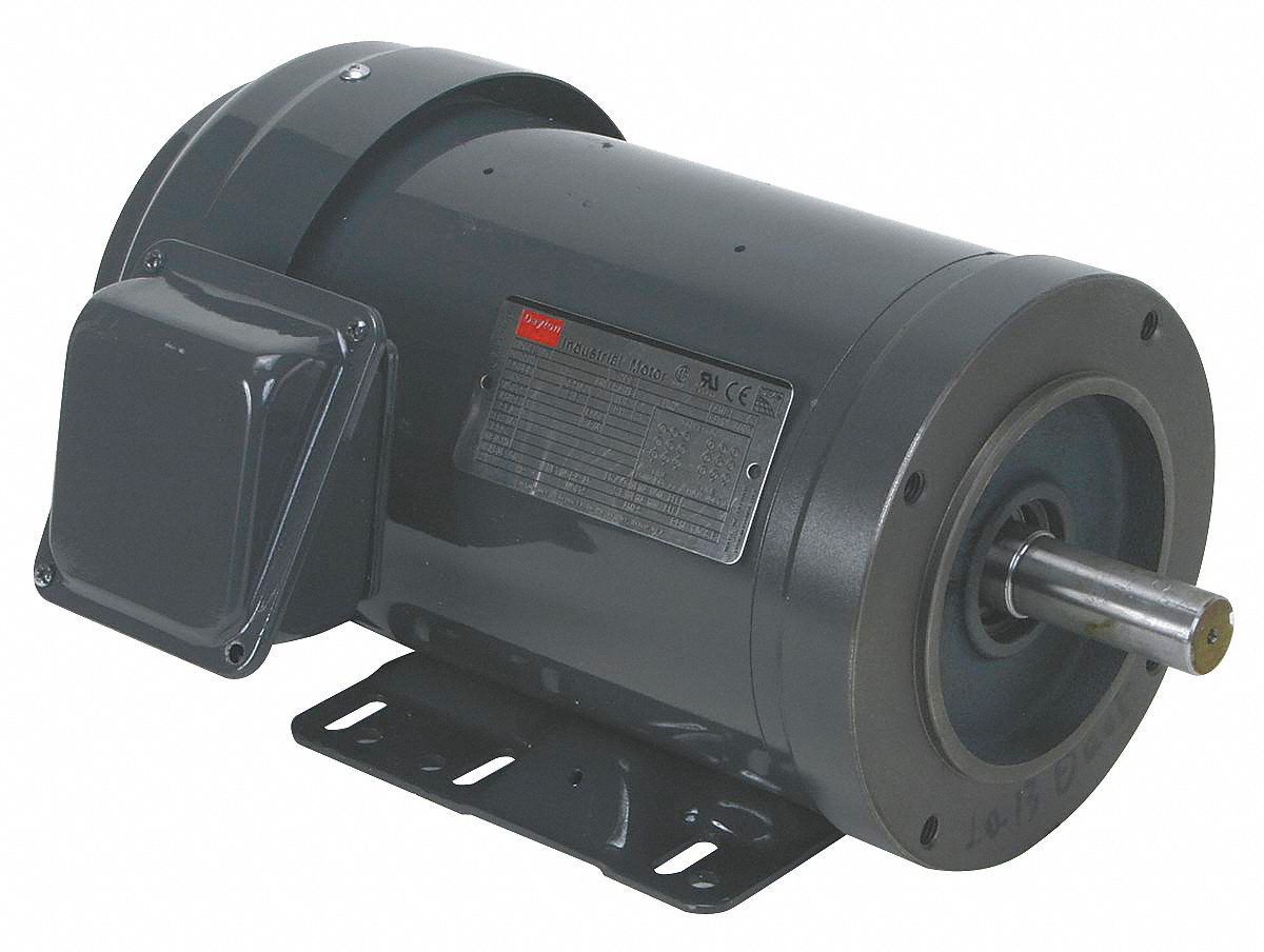 General Purpose Motor, 3 HP, 3-Phase, Nameplate RPM 1755, Voltage 230/ ...