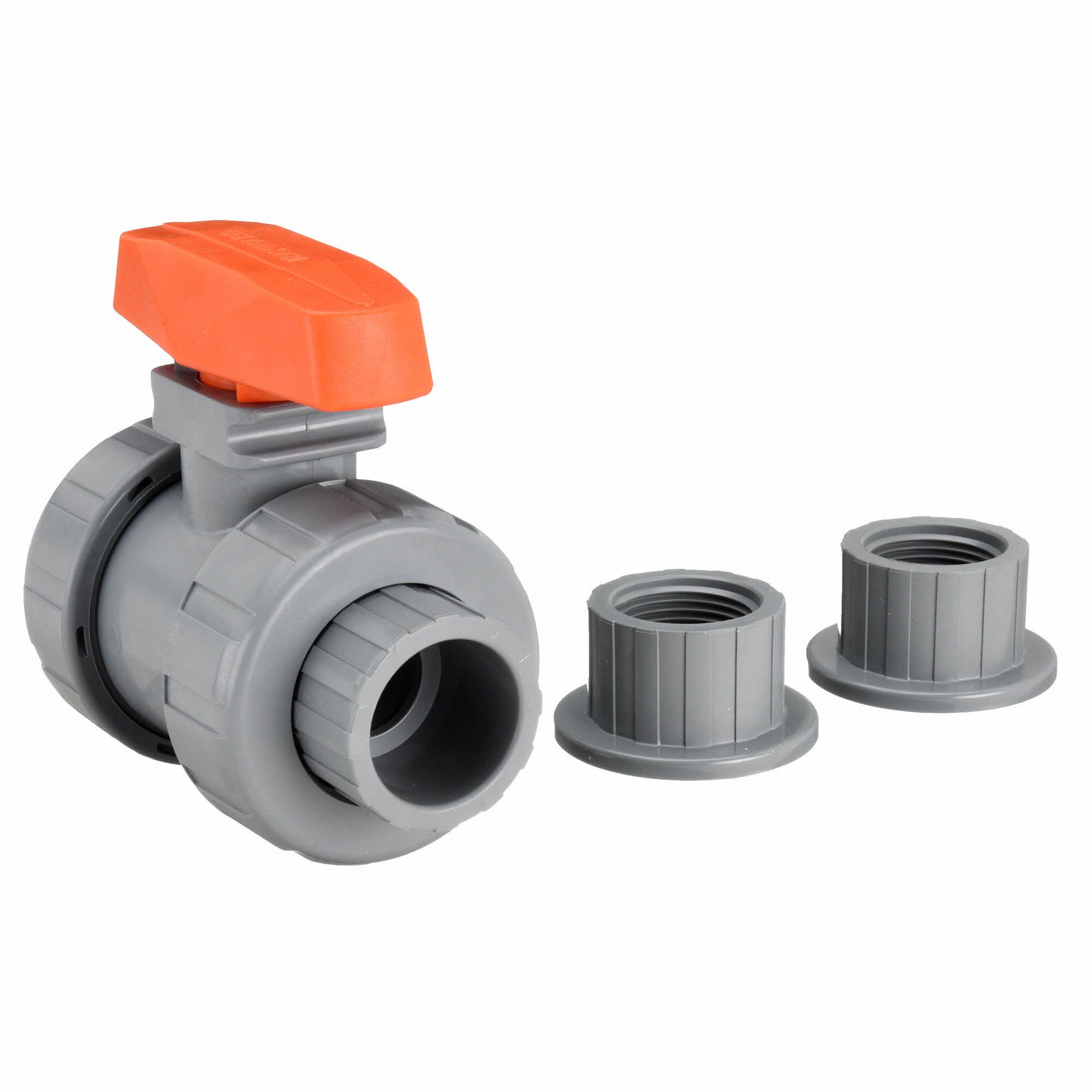 HAYWARD Ball Valve, CPVC, Inline True Union, 2-Piece, Pipe Size 1/2 in ...