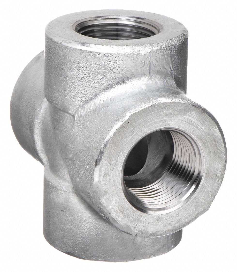 Forged Steel, 1/4 in x 1/4 in x 1/4 in x 1/4 in, Cross - 4TJH8|4TJH8 ...