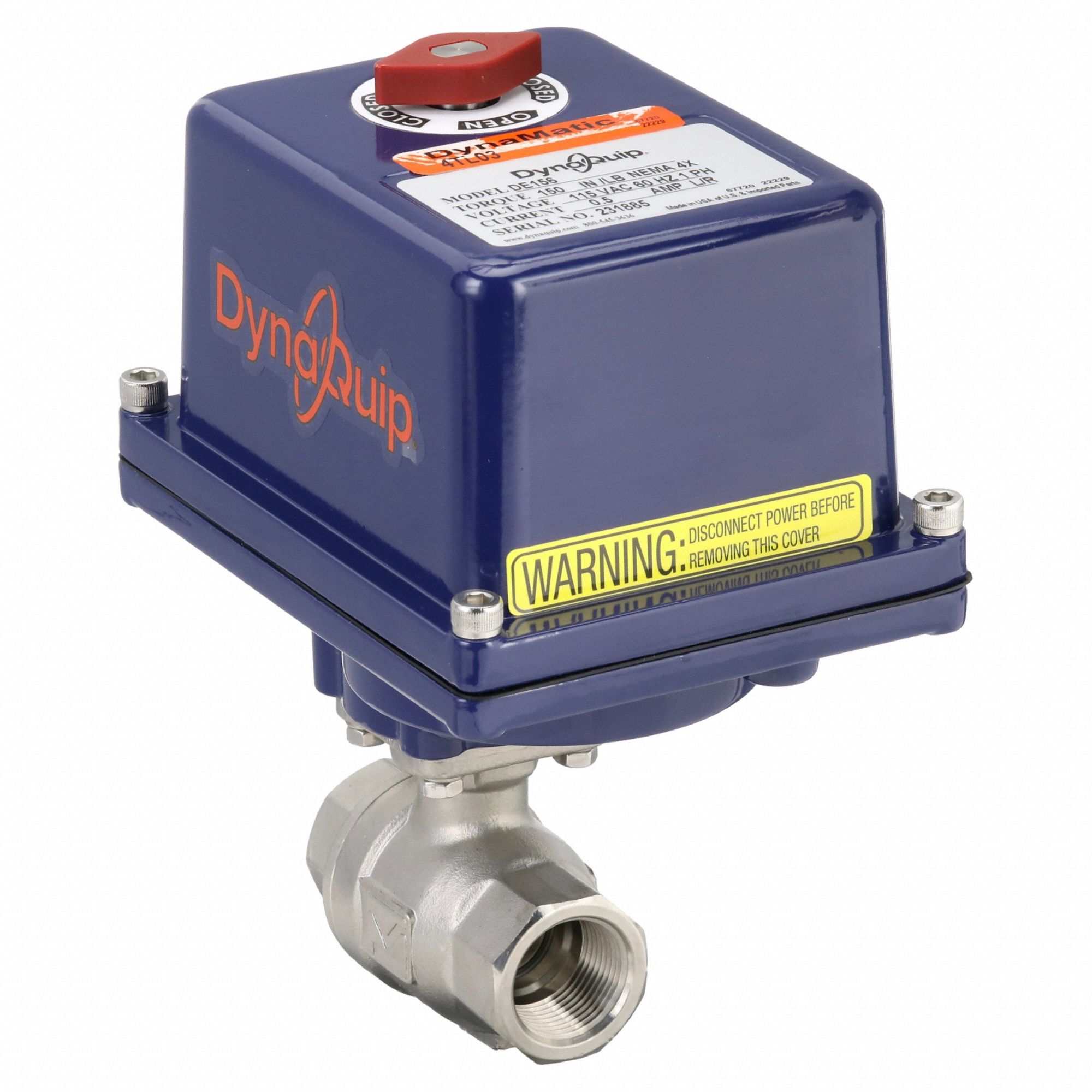 DYNAQUIP CONTROLS, 3/4 in, Stainless Steel, Electrically Actuated Two ... DYNAQUIP CONTROLS, 3/4 in, Stainless Steel, Electrically Actuated Two ...