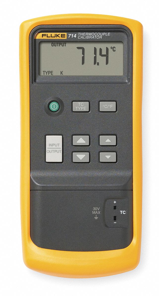 FLUKE, Dependent on Thermocouple Type, Handheld Temperature Calibrator ...