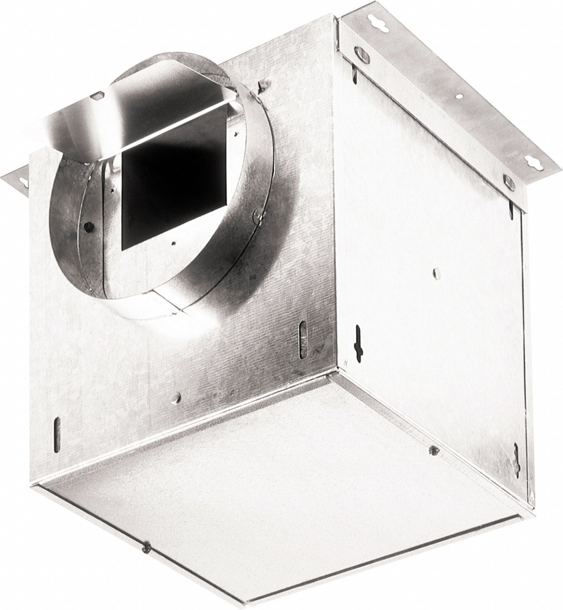BROAN In-Line Ceiling Exhaust Fan: 196 cfm @ 0.100 in SP, Round Duct, 8 ...
