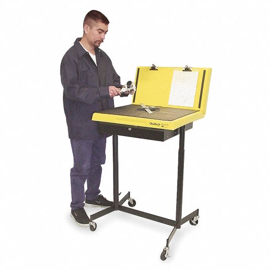 Mobile Workstand, Steel, 13 in Depth, 47 in Height, 26 in Width,100 lb ...