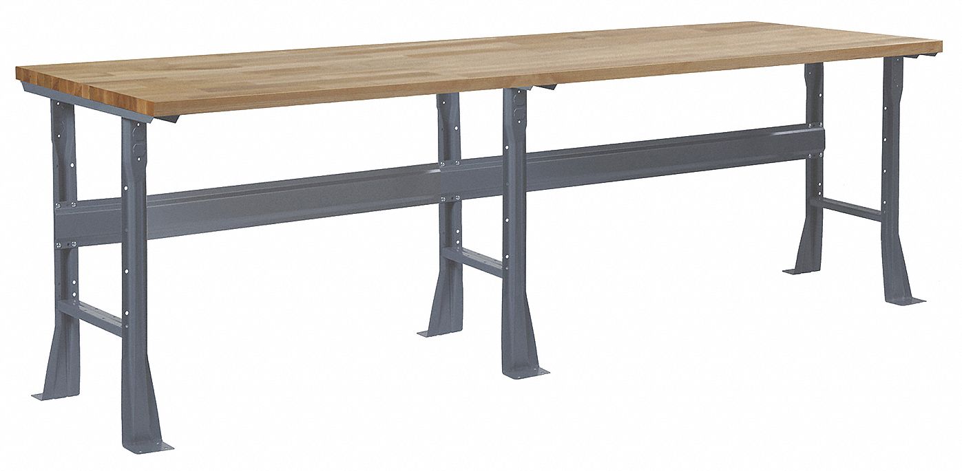 Workbench, Butcher Block, 30 in Depth, 34 in Height, 120 in Width, 6000 ...