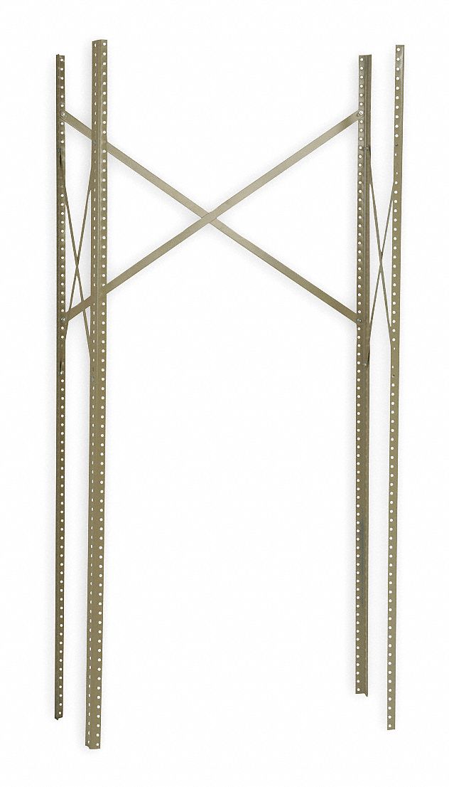 EDSAL Shelving Post Kit: 75 in Overall Ht, Steel, 14 ga, Tan - 4TX45 ...