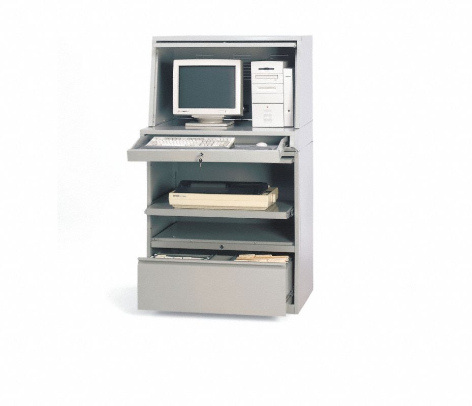 APPROVED VENDOR Gabinete para Computadora, Gris Claro, 35" x 24-1/8" x ...