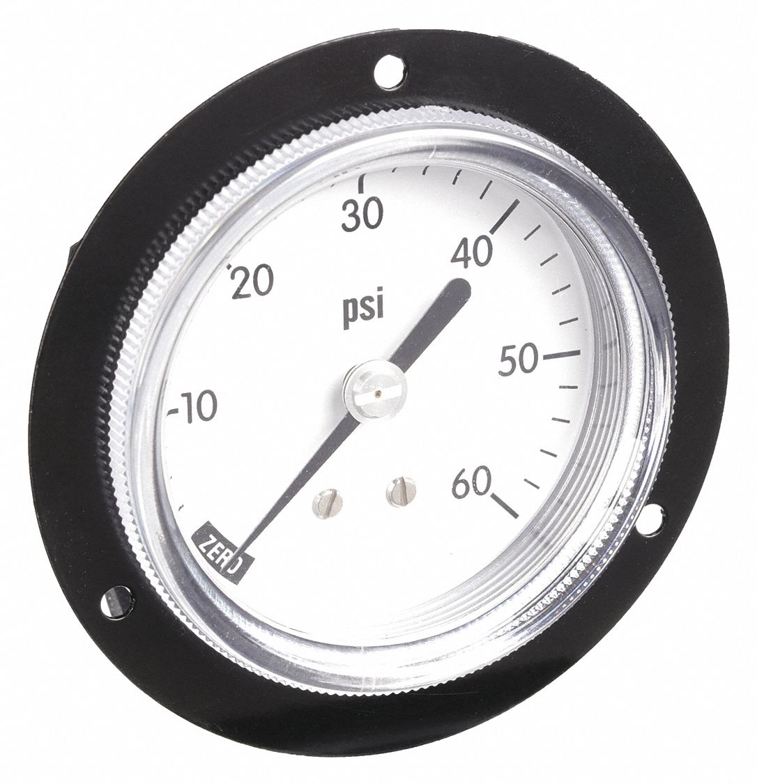 Front Flange, 0 psi 60 psi, Panel-Mount Pressure Gauge - 4UA58|4UA58 ...