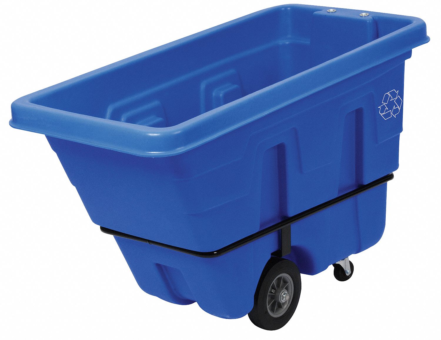 Blue, Mobile Recycling Container, 16.7 cu ft, 126 gal Load Capacity ...