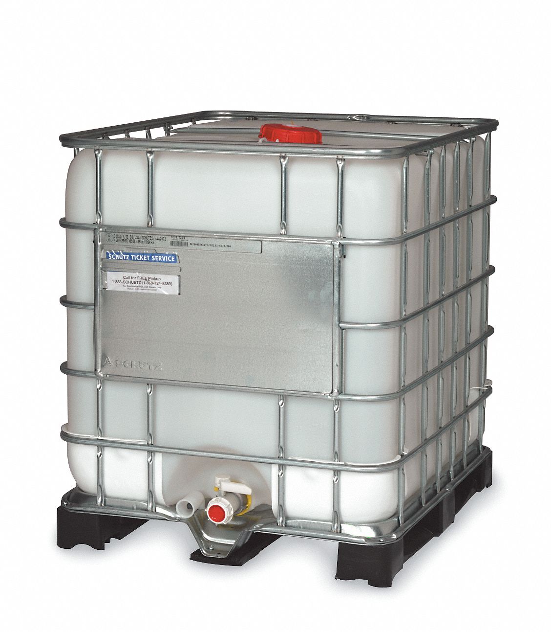 APPROVED VENDOR Tanque de Almacenamiento de Líquidos IBC con Capacidad de 330 gal., Color Blanco ...